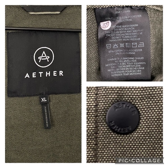Aether | Jackets & Coats | Aether Apparel Mens Olive Green Chore Snap Button Coach Jacket Rugged ...